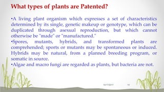 Plant varieties protection global and national trends 2017 | PPTX