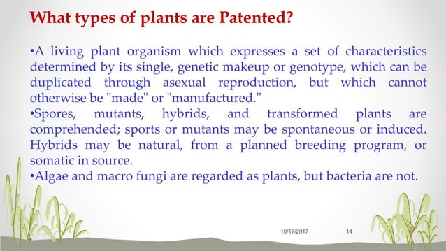 Plant varieties protection global and national trends 2017 | PPTX
