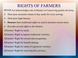 The Protection of Plant Varieties and Farmers’ Rights Act | PPTX