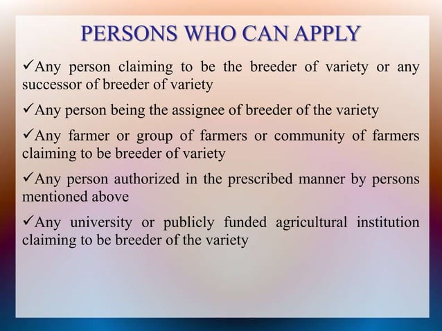 The Protection of Plant Varieties and Farmers’ Rights Act | PPTX ...