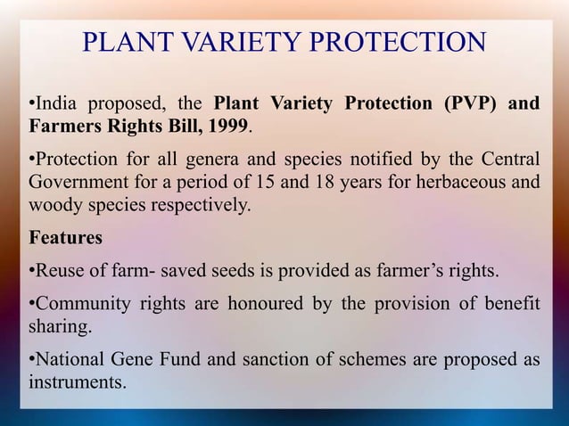 The Protection of Plant Varieties and Farmers’ Rights Act | PPTX ...