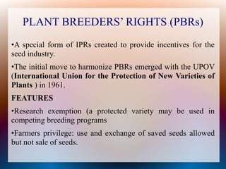The Protection of Plant Varieties and Farmers’ Rights Act | PPTX