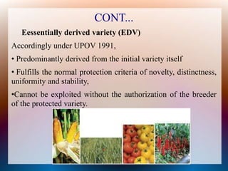The Protection of Plant Varieties and Farmers’ Rights Act | PPTX