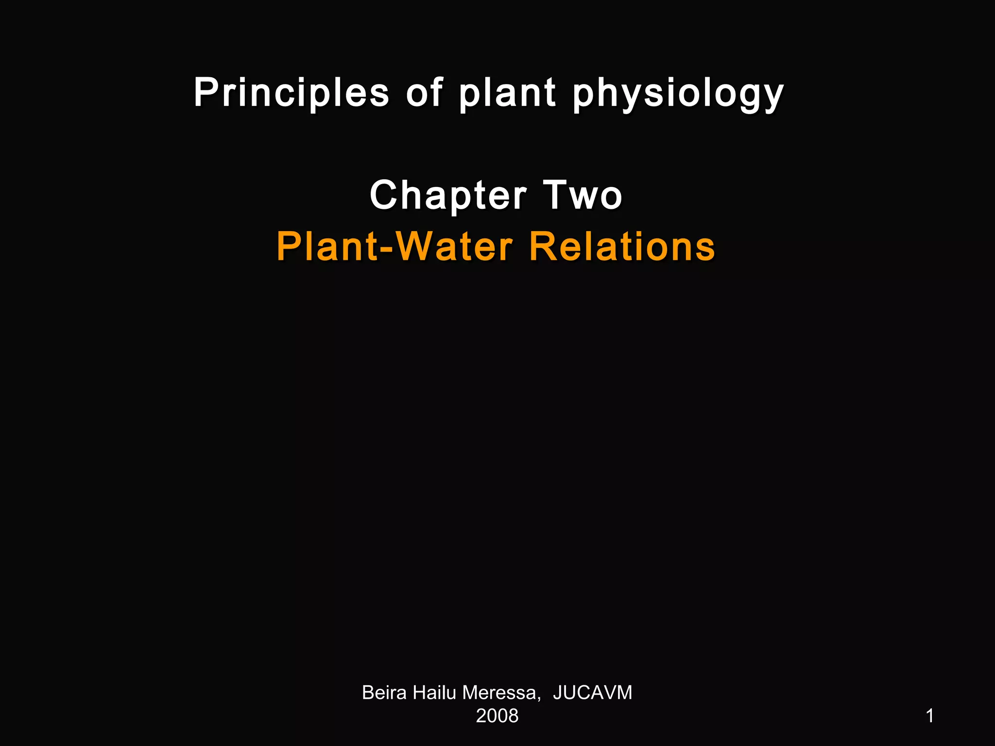 Plant water relations | PPT