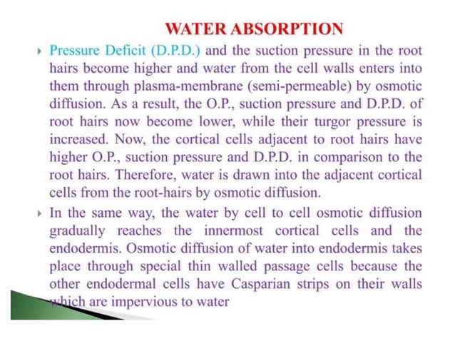 plant water relation, transpiration, root pressure and transpirational ...