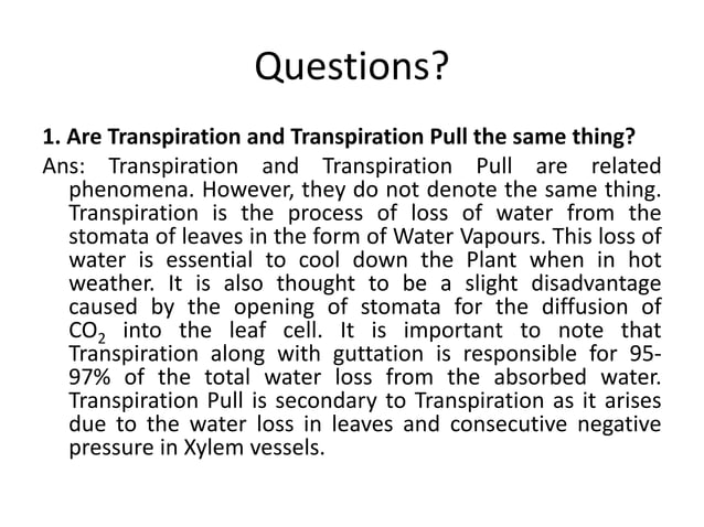 plant water relation, transpiration, root pressure and transpirational ...