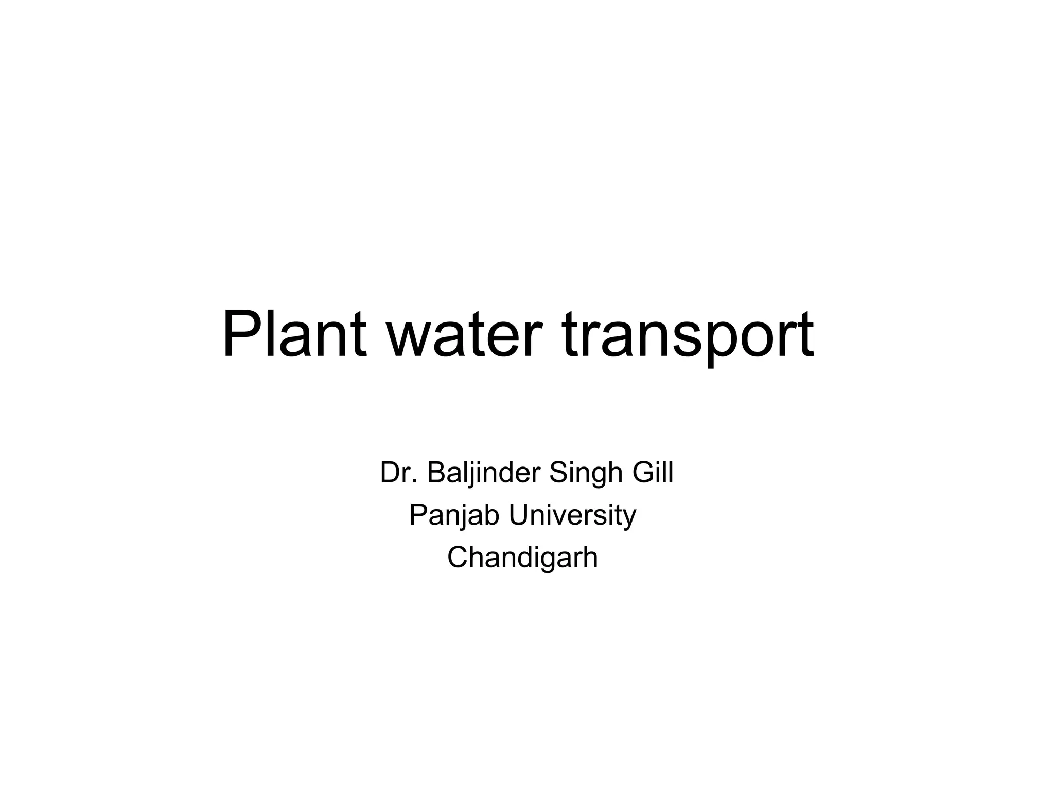 Plant water transport | PPT