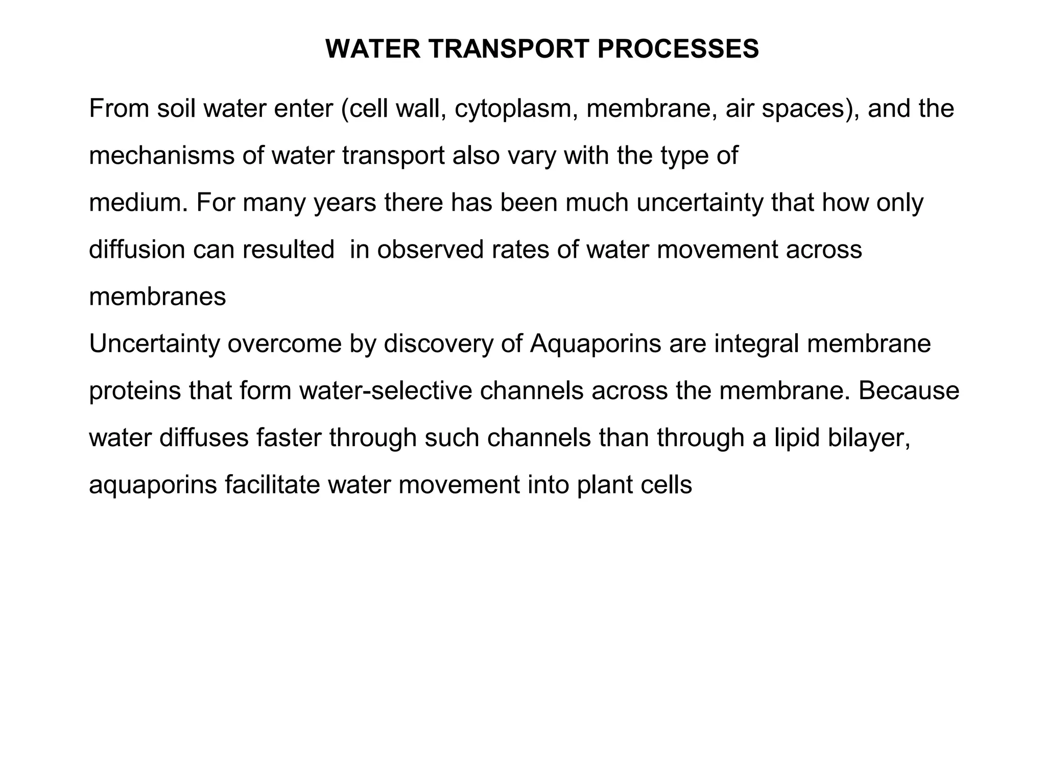 Plant water transport | PPT