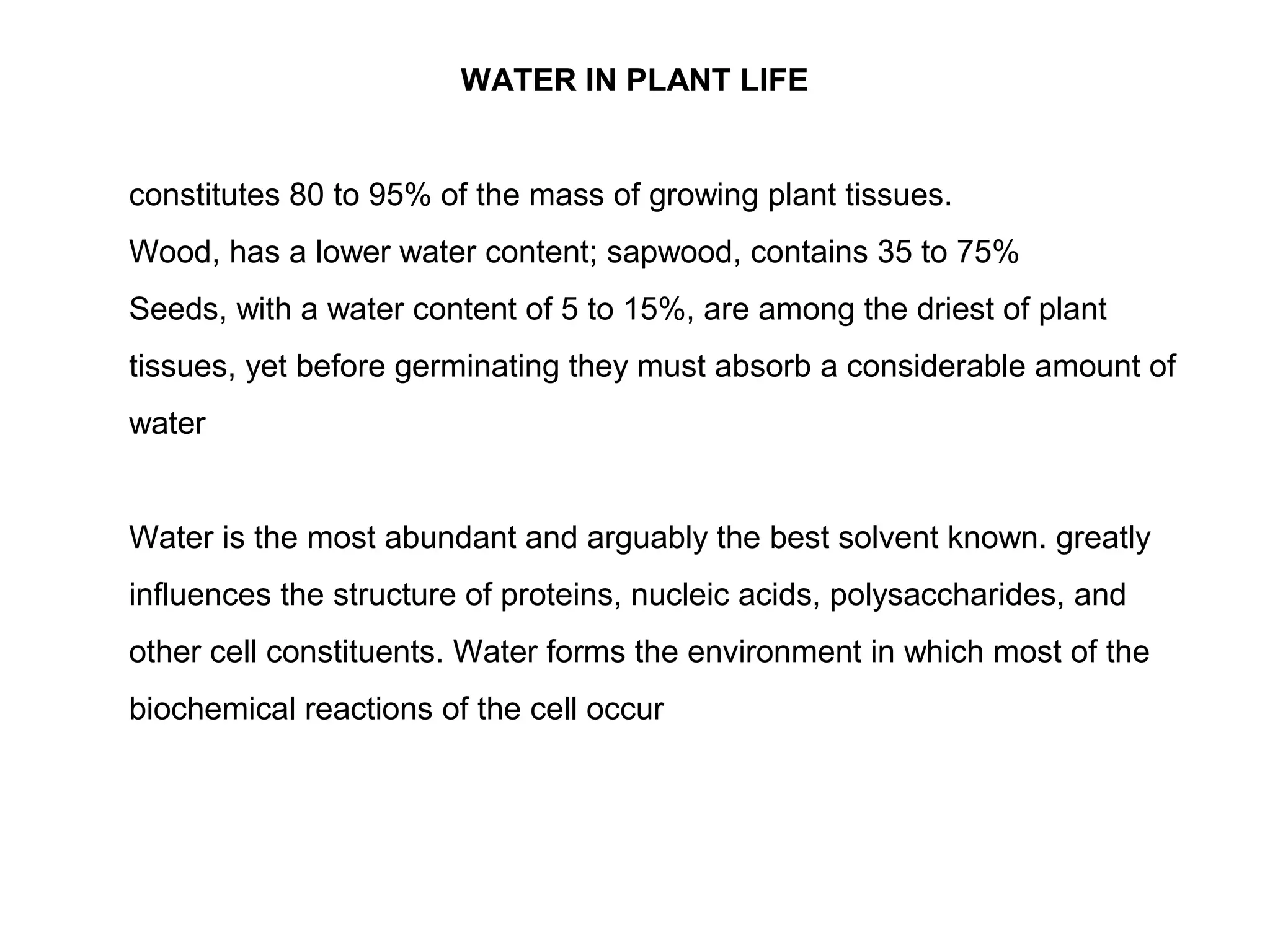 Plant water transport | PPT