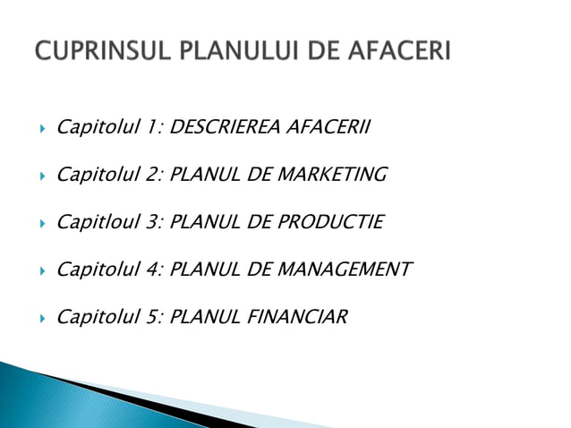 Planul de afaceri | PPTX
