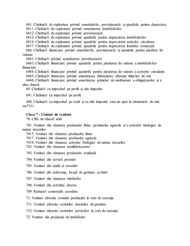 Planul de conturi general 2018 | DOCX