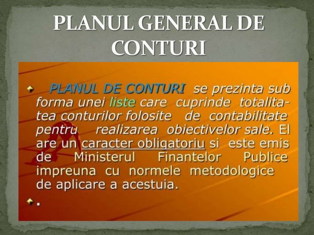 Planul general de conturi | PPTX