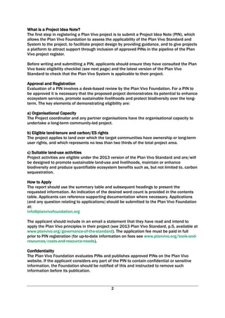 Plan Vivo project idea note (pin) template & guidance | DOCX