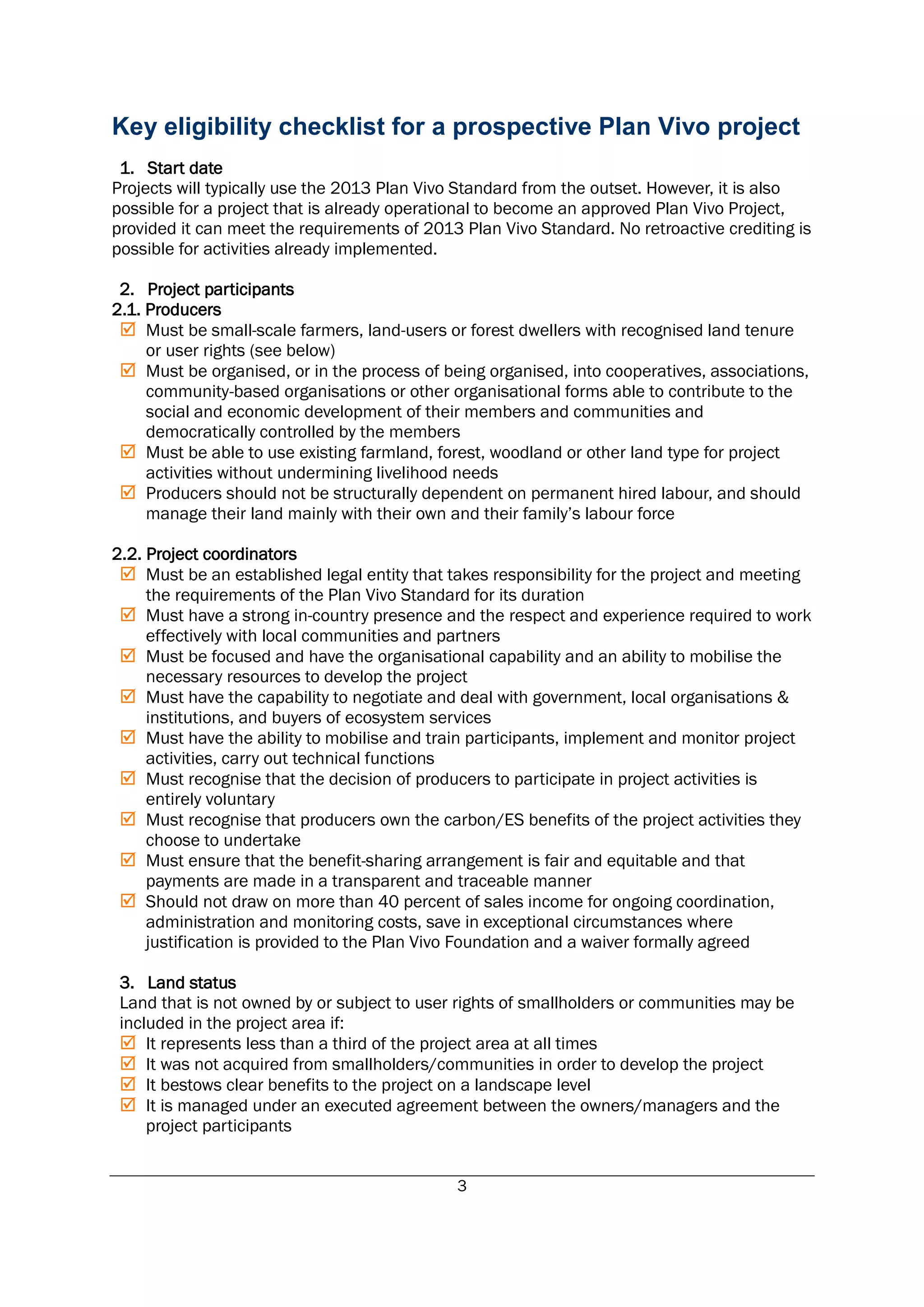 Plan Vivo Project Idea Note (PIN) Template & Guidance | PDF