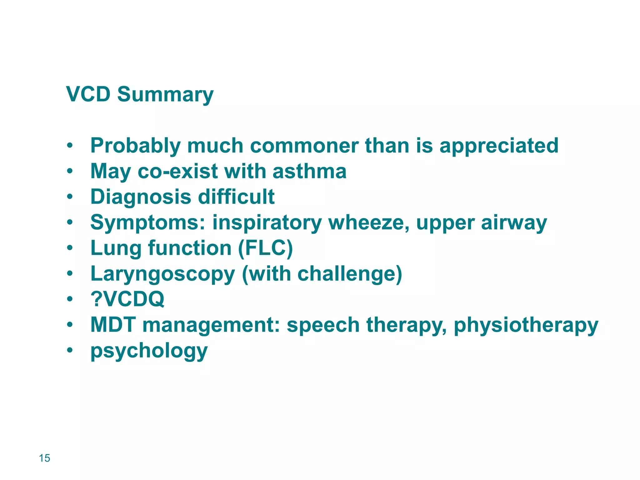 Vocal cord dysfunction | PPTX