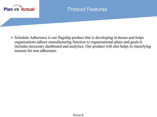 Plan vs actual company profile | PPT