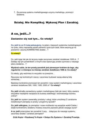 Plan wyzwolenia - czyli Twój pomysł na biznes w domu | PDF