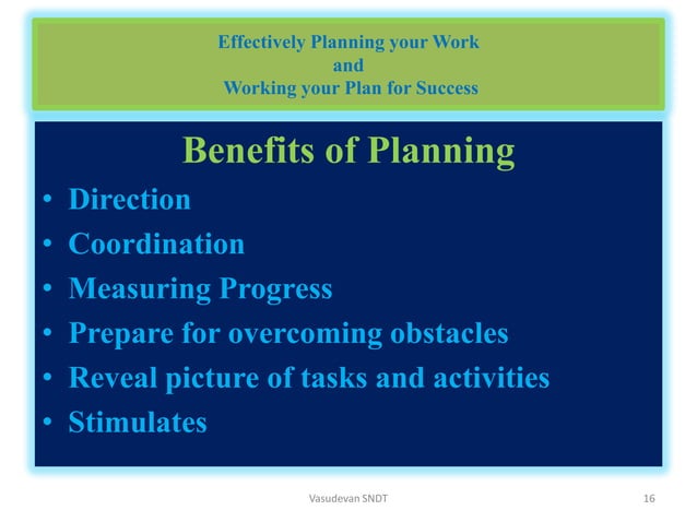 Plan your work and work your plan | PPT