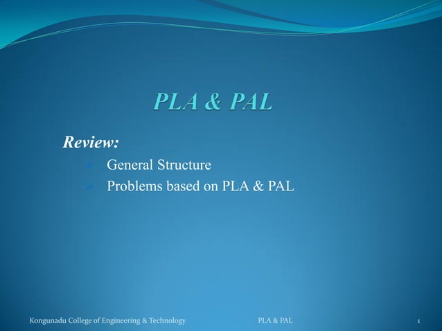 Programmable Logic Array Pla And Programmable Array Logic Pal Pdf