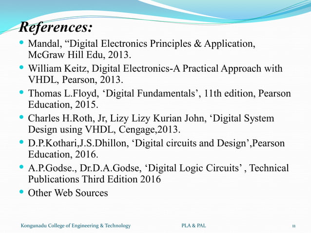 Programmable Logic Array(PLA) & Programmable Array Logic(PAL) | PDF