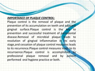 Plaque control for handicap children | PPTX