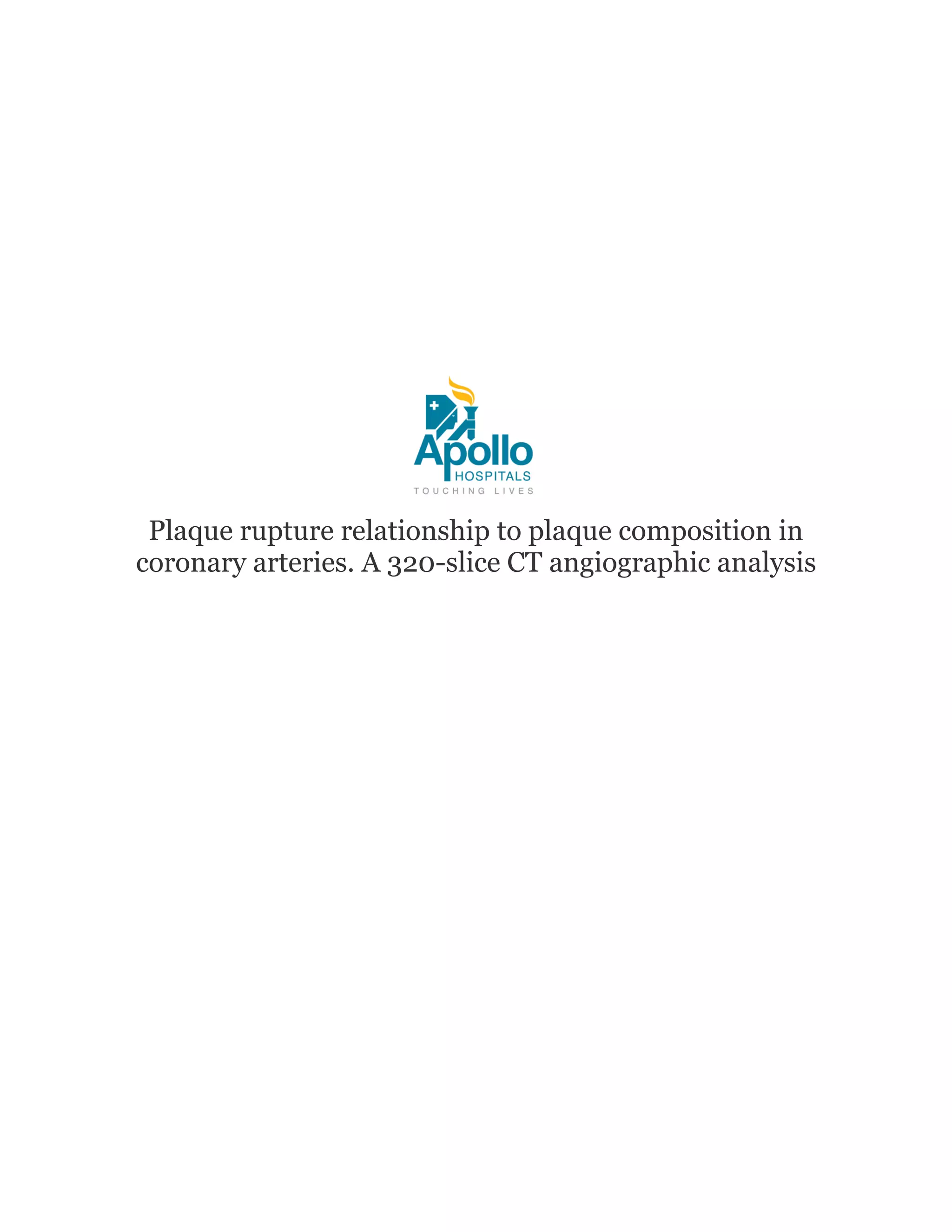 Plaque rupture relationship to plaque composition in coronary arteries ...