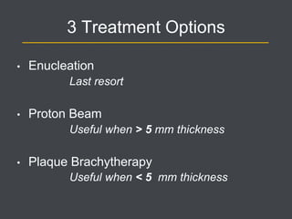 Plaque Radiotherapy for Uveal Melanoma | PPTX