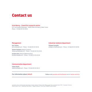 Inria - leaflet of research centre Nancy - Grand Est | PDF