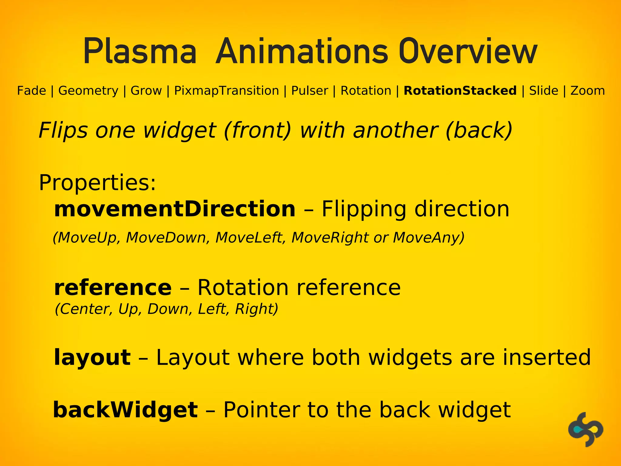 Plasma Animations Overview (aka. Pimp my Plasmoids!) | PDF