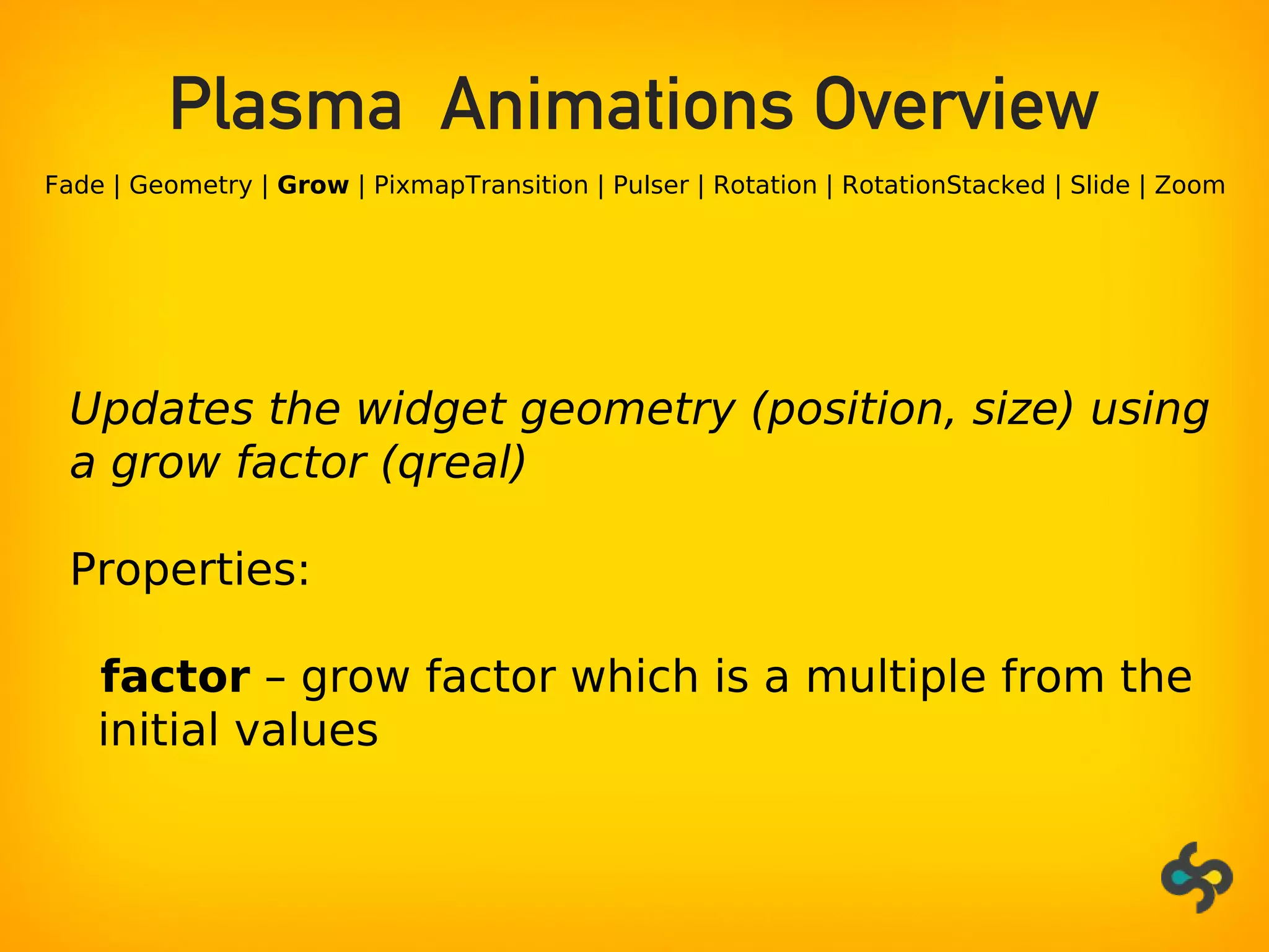 Plasma Animations Overview (aka. Pimp my Plasmoids!) | PDF