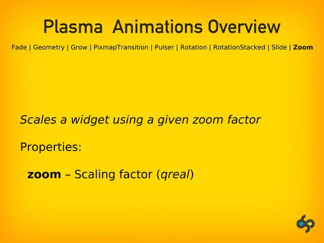 Plasma Animations Overview (aka. Pimp my Plasmoids!) | PPT