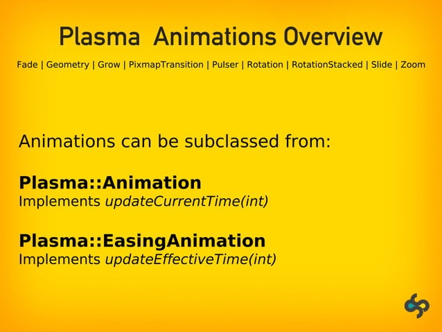 Plasma Animations Overview (aka. Pimp my Plasmoids!) | PPT