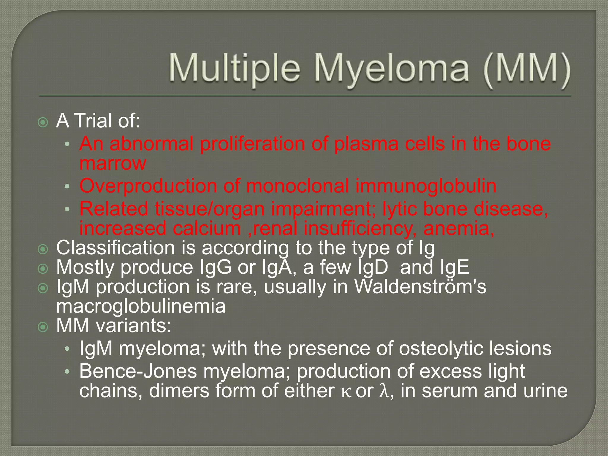 Plasma cell dyscrasia | PPTX