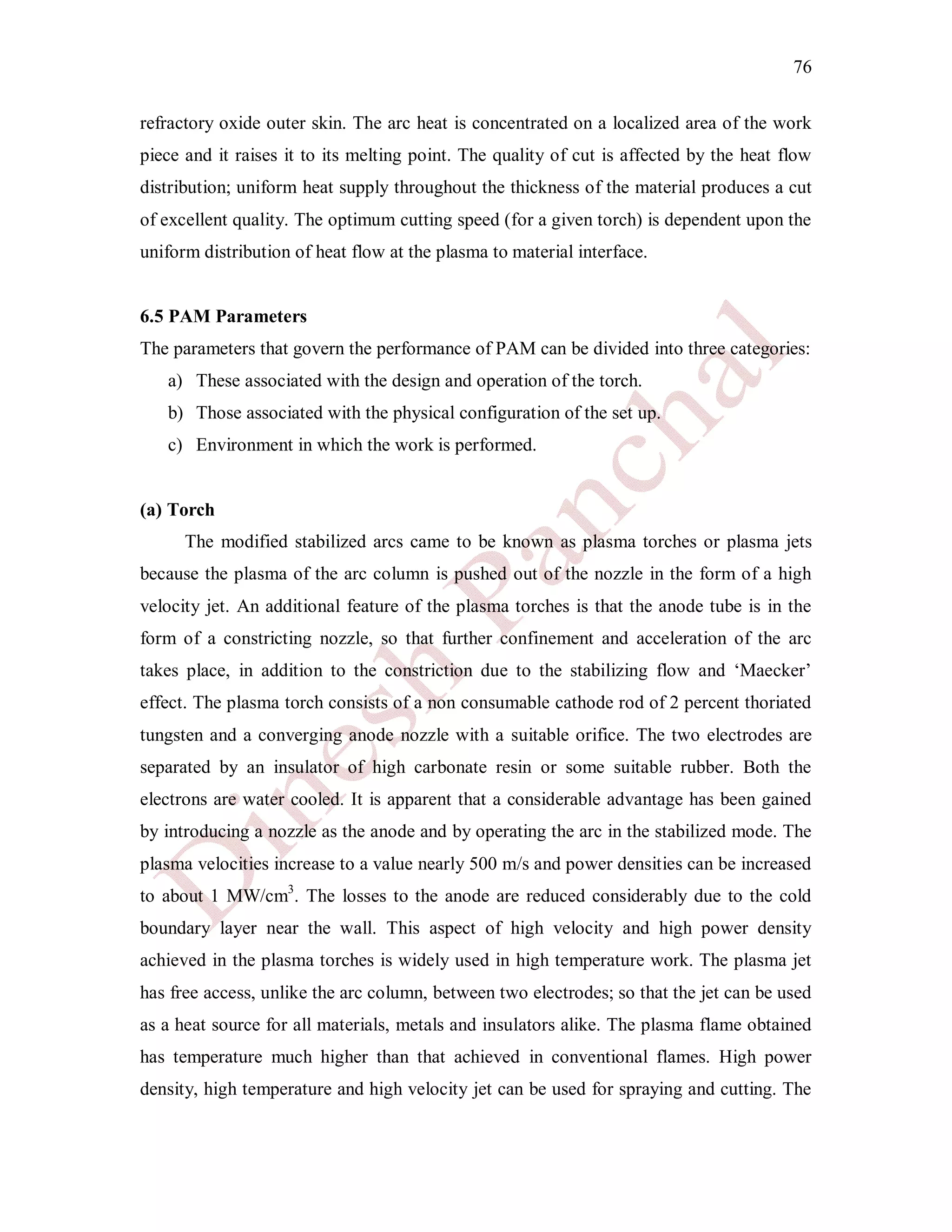 Plasma Arc Machining (Modern Manufacturing Process) | PDF