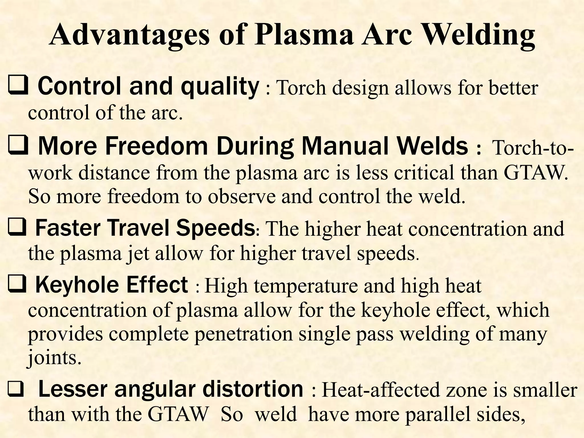 Plasma arc welding | PPTX
