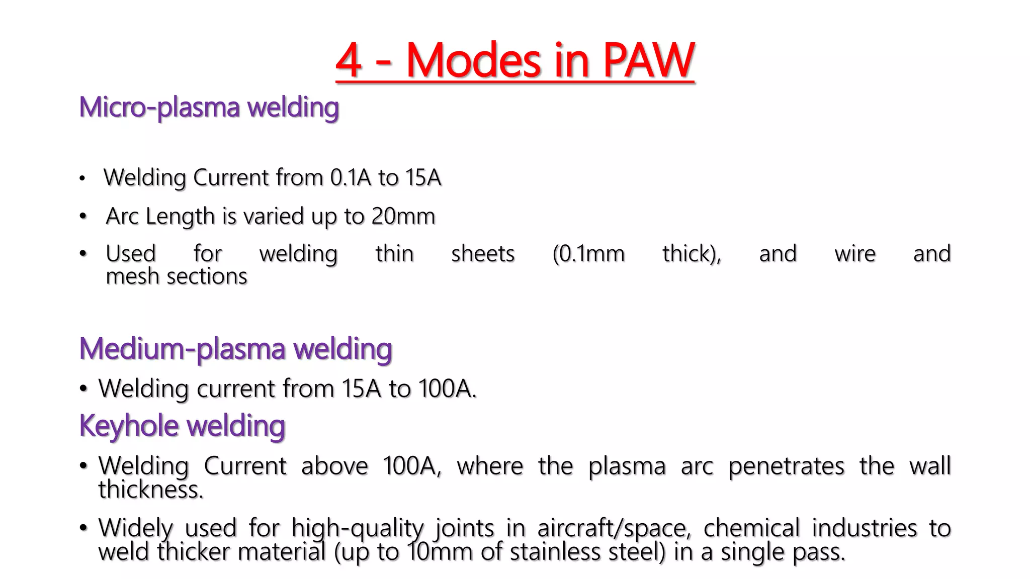 Plasma arc welding | PPTX
