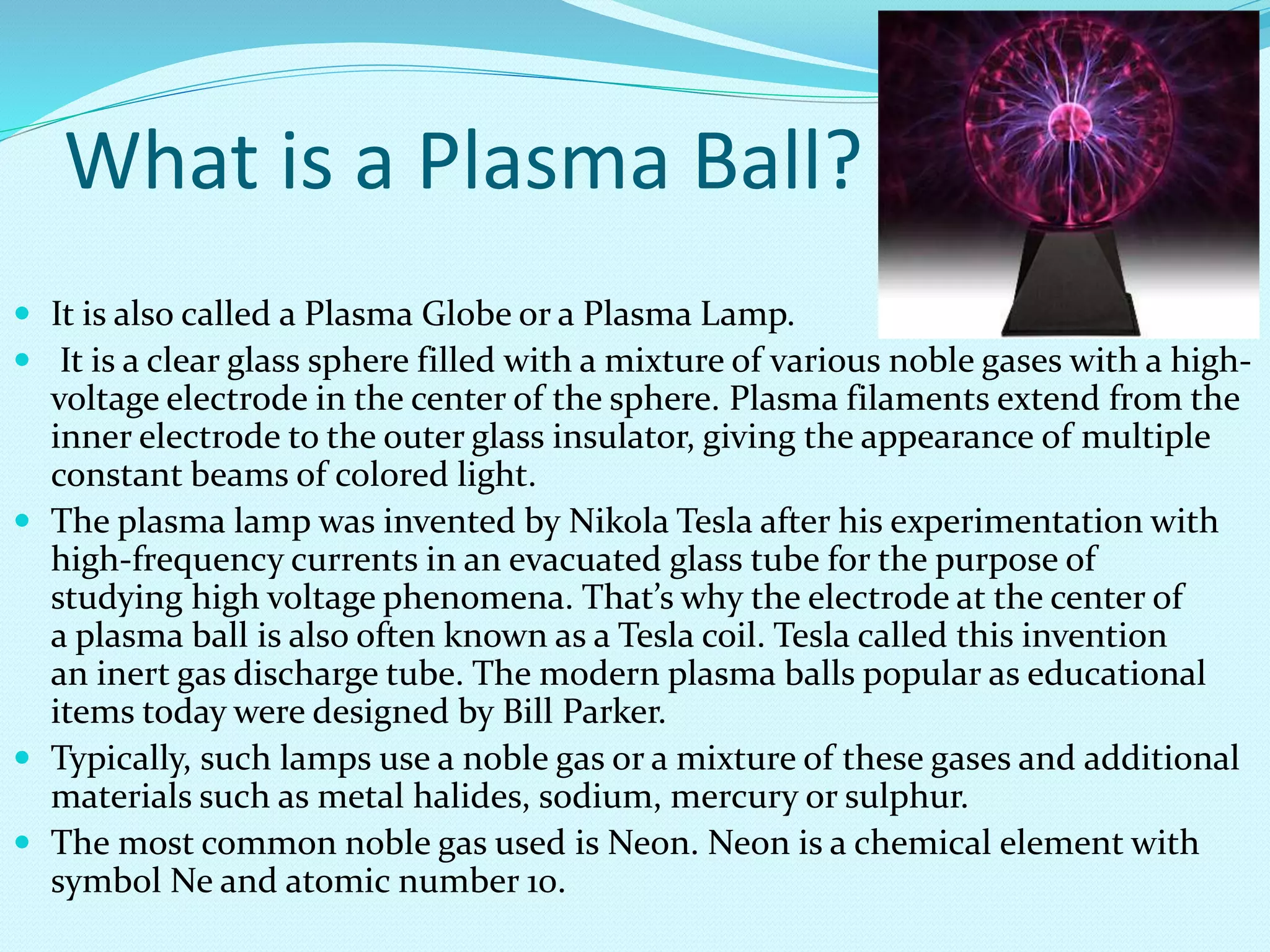 Plasma ball and fluorescent lamp experiment | PPTX