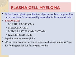 plasma cell disorders in pathology as per WHO | PPTX