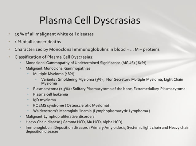 Plasma cell disorders ppt | PPT