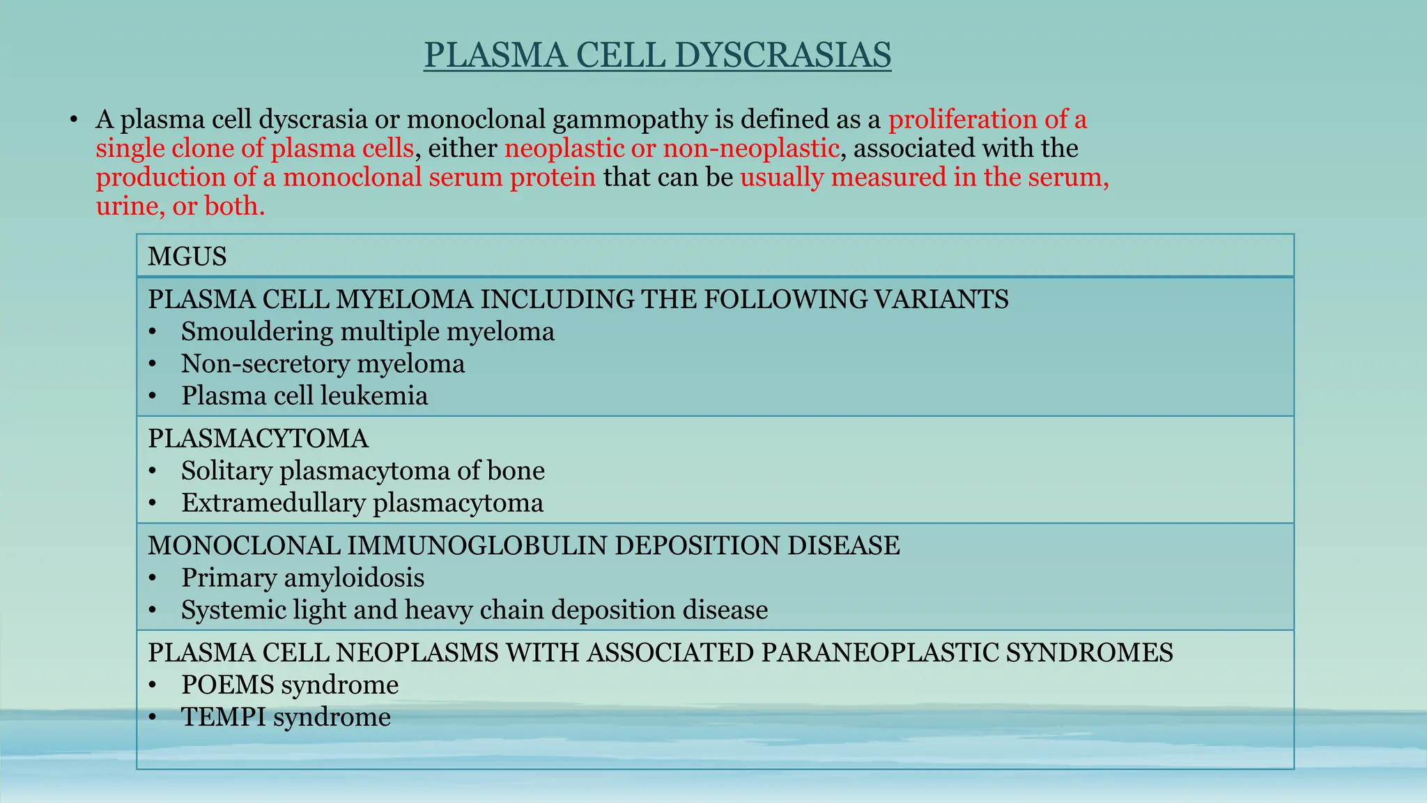PLASMA CELL DYSCRASIAS Overview.....pptx