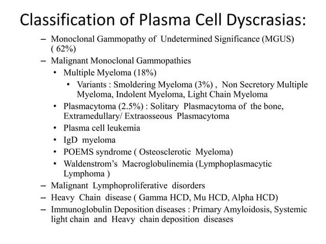 Plasma cell dyscrasias | PPT