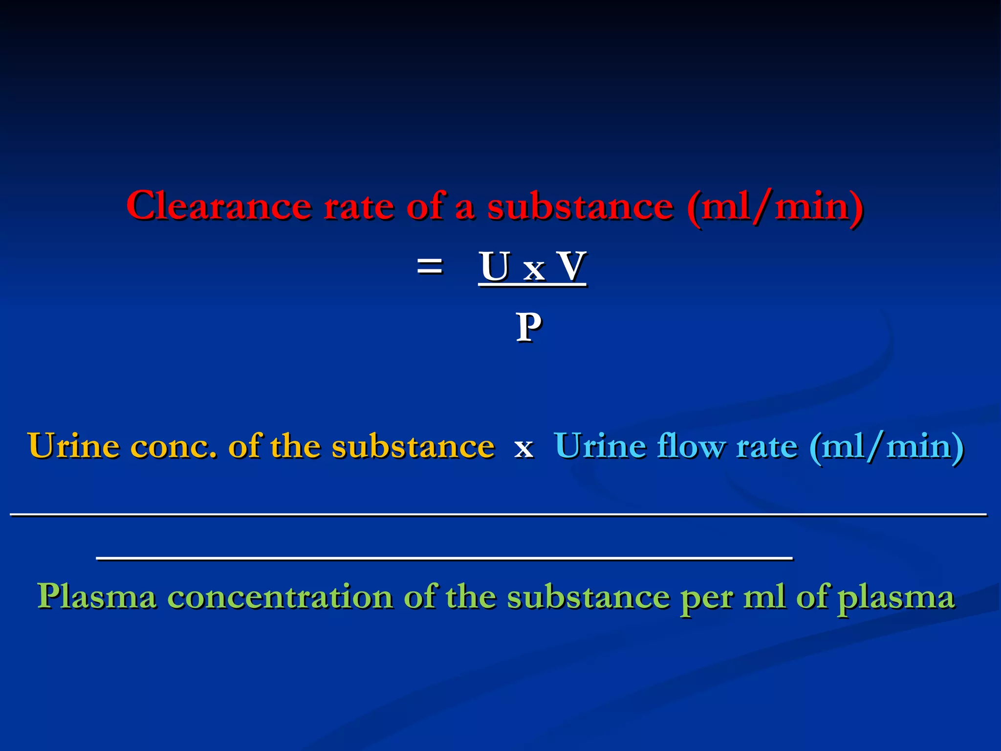 Urine formation Plasma clearance by Dr. Riffat | PPT