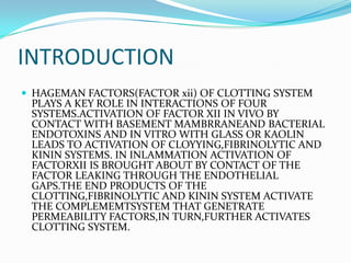 Plasma derived chemical mediators of inflammation | PPTX