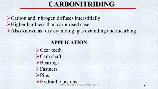 Plasma electrolytic carbo nitriding | PPT