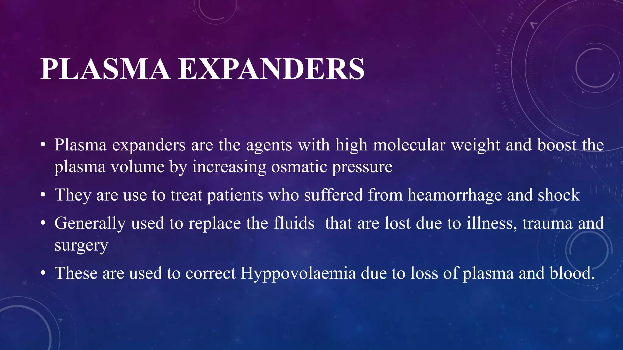 Pharmacology of Plasma expanders | PPTX