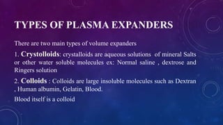 Pharmacology of Plasma expanders | PPTX