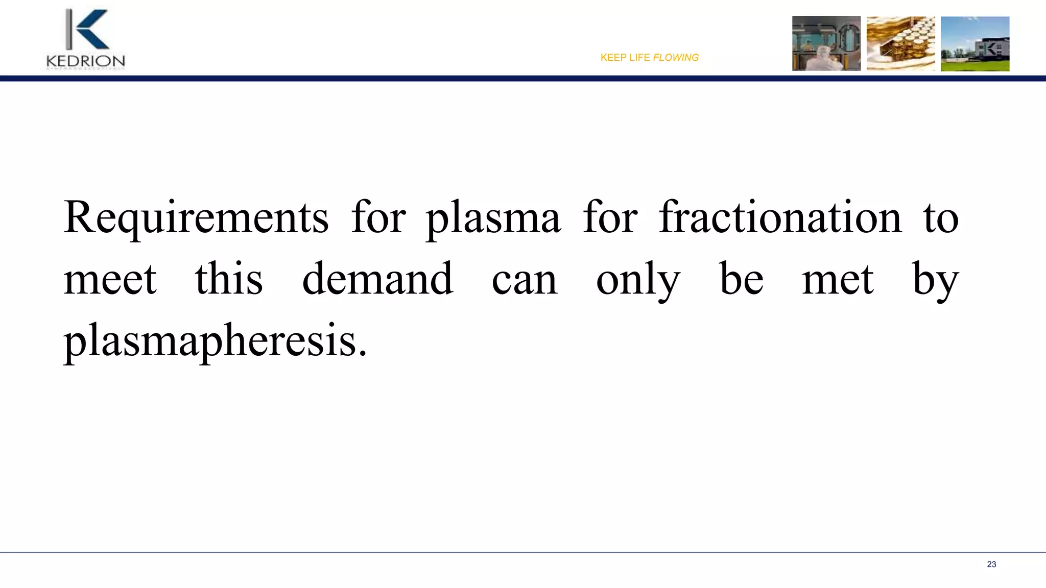 Plasma for fractionation and Patient Blood Management. | PPTX