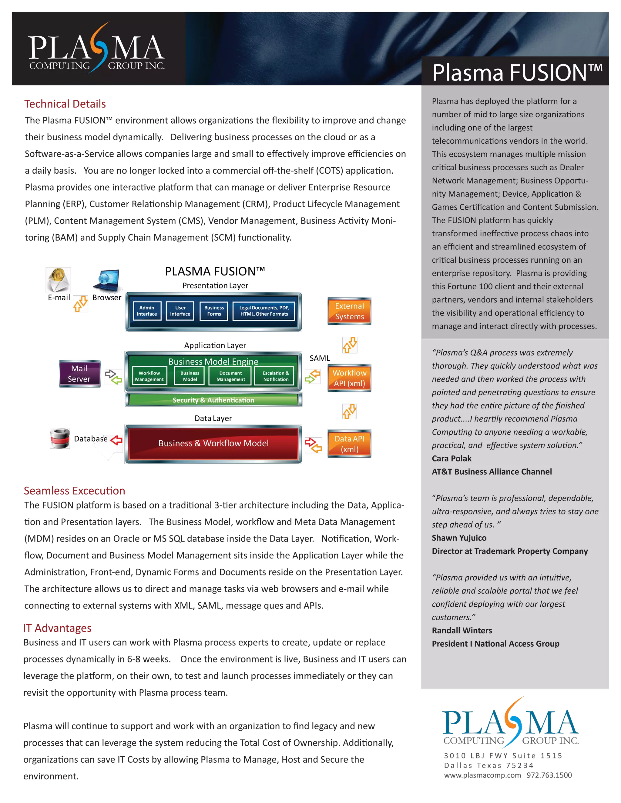 Plasma fusion(tm) bpm brochure | PDF