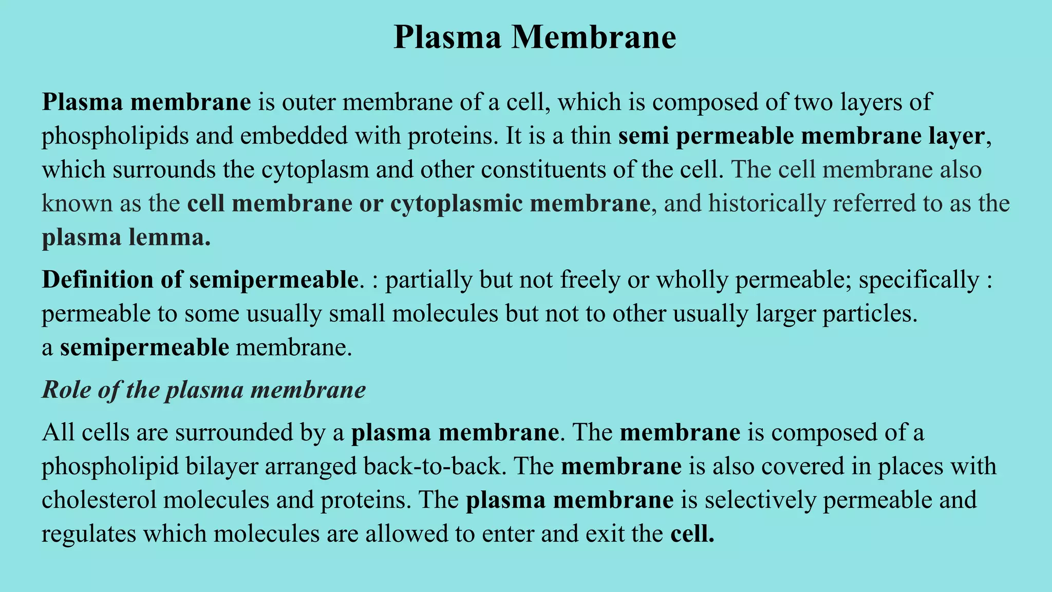 Plasma membrane | PPTX