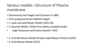 cell biology: Plasma Membrane models.pptx